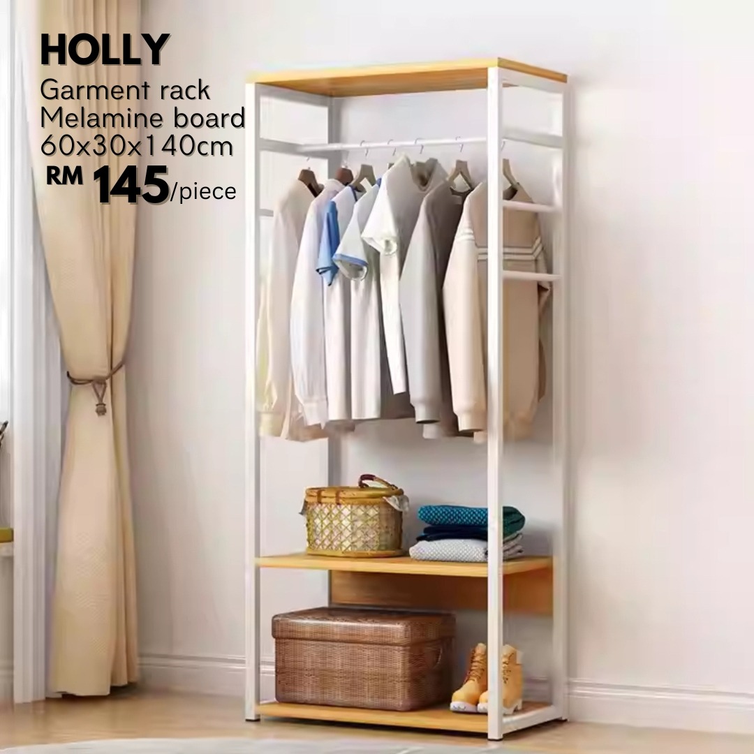 HOLLY Garment Rack, Furniture & Home Living, Furniture, Shelves, Cabinets & Racks on Carousell