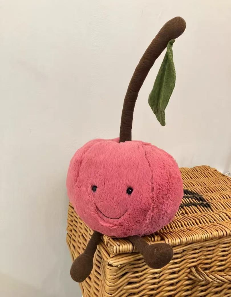 JELLYCAT Fun Food Series Amuseable Cherry Cherry Ball Cute Doll Plush ...