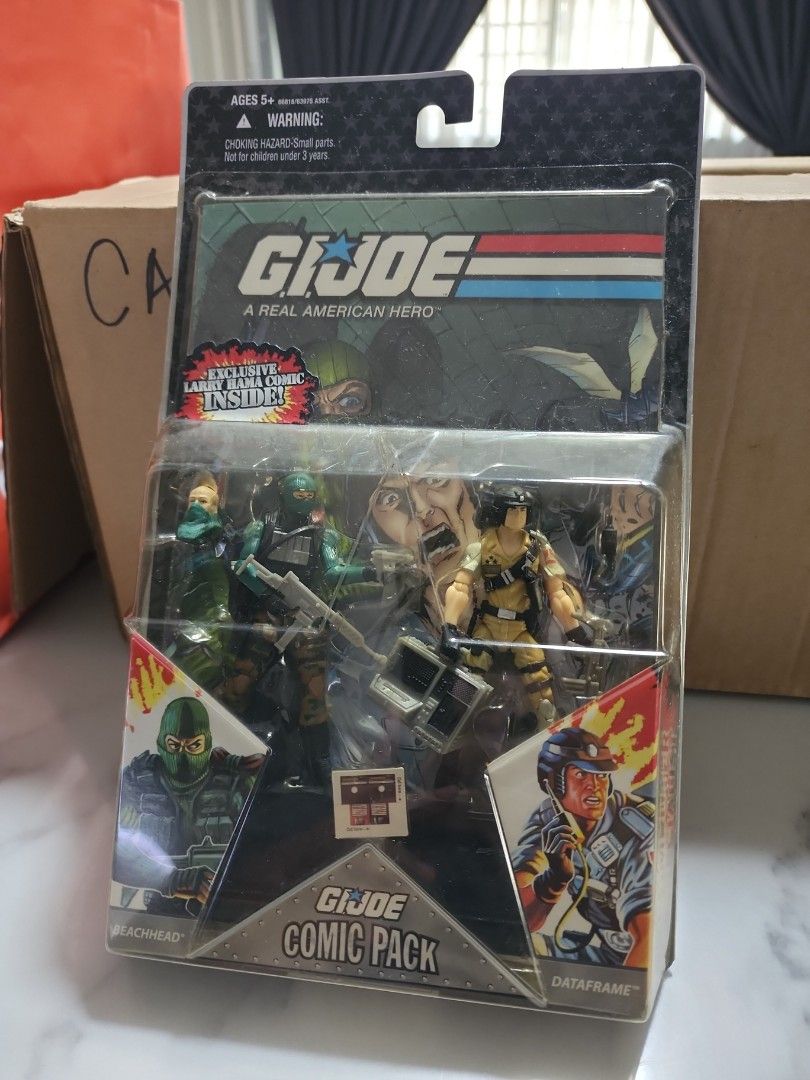 MOSC Hasbro 25th Anniversary GI JOE Comic Pack BeachHead and Dataframe ...