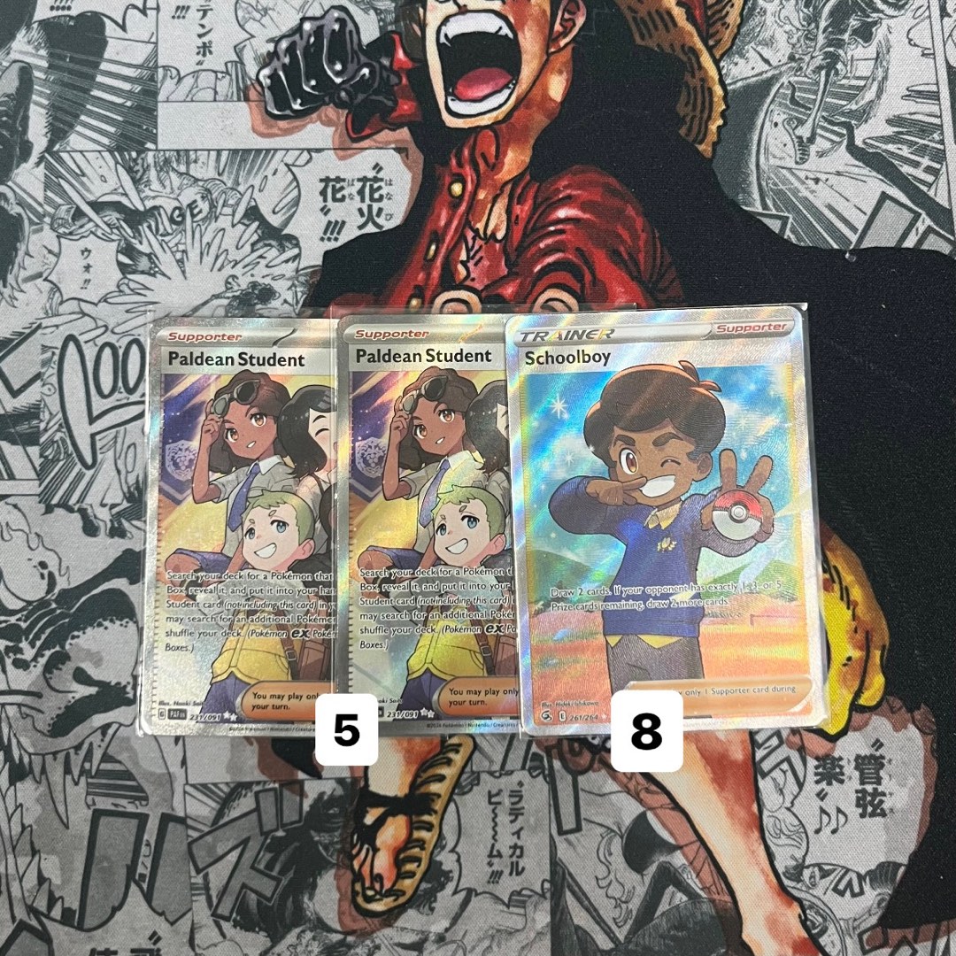 Pokemon TCG Full Art Trainers Lot Paldean Students and Schoolboy ...