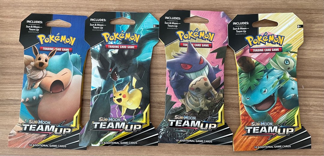 Pokemon Team Up Sleeved Booster Artwork Set, Hobbies & Toys, Toys ...