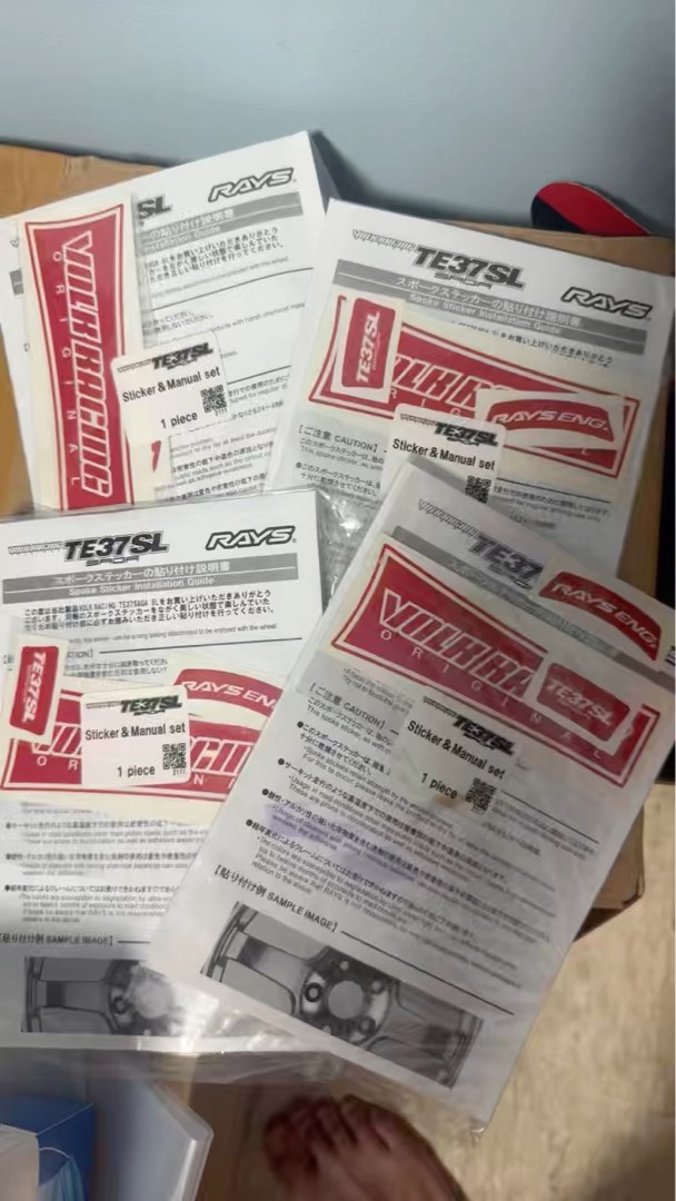 RAYS TE37SL Sticker & Manual Set, Motorcycles, Motorcycle Accessories ...