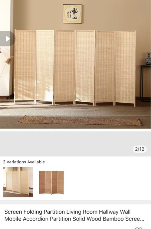 Screen Folding Partition Living Room Hallway Wall Mobile Accordion ...