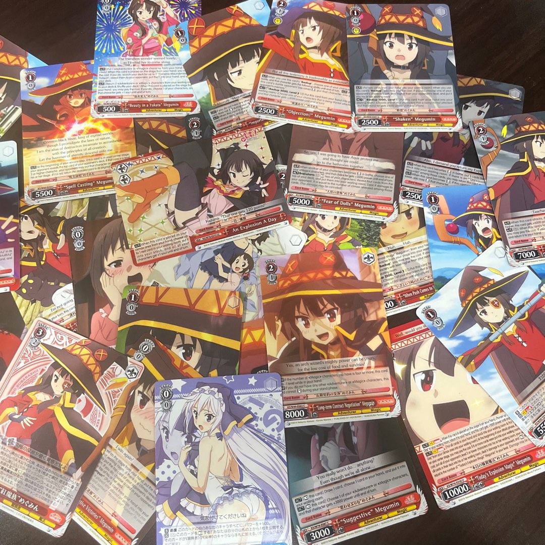 [SET] Konosuba | Official Megumin and Kazuma Weis Schwarz Trading Cards ...