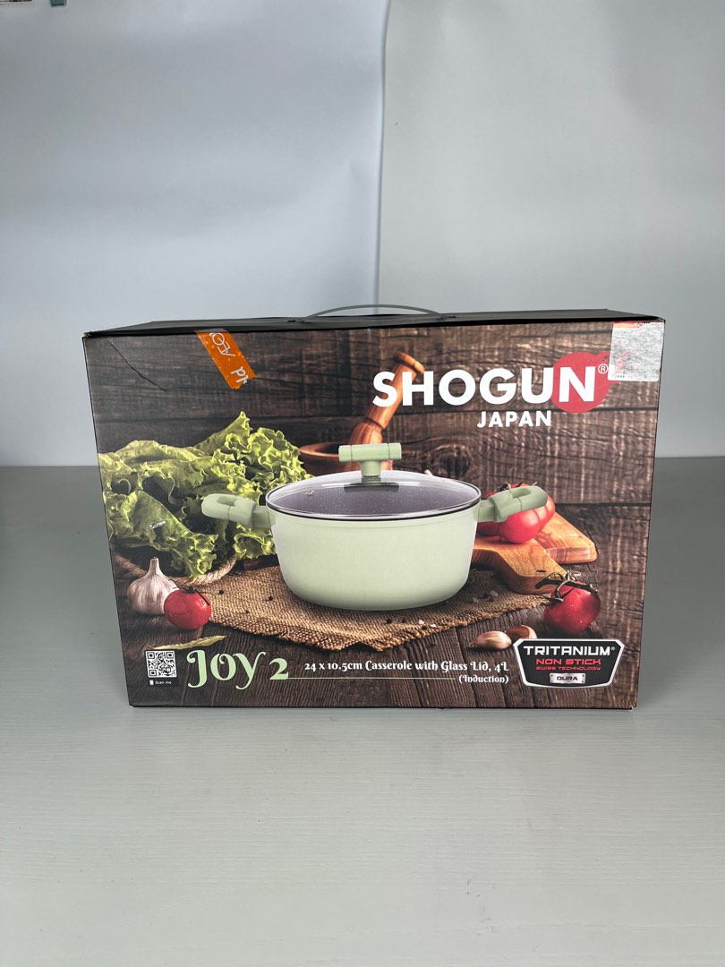 SHOGUN Japan 24x10.5cm Casserole With Glass Lid (4L), Furniture & Home ...