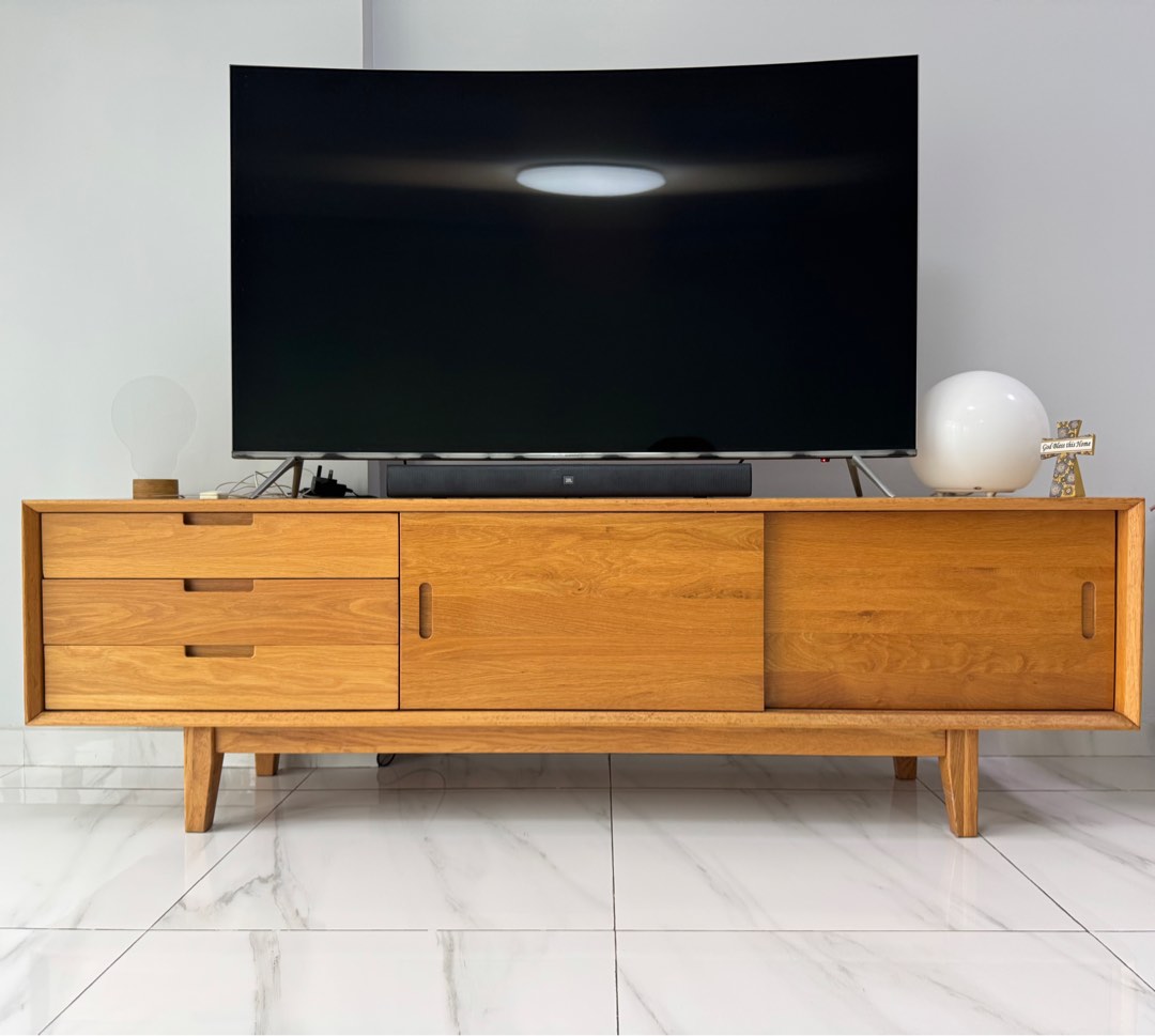 Solid Wood TV Console - Minimalist Scandinavian, Furniture & Home ...