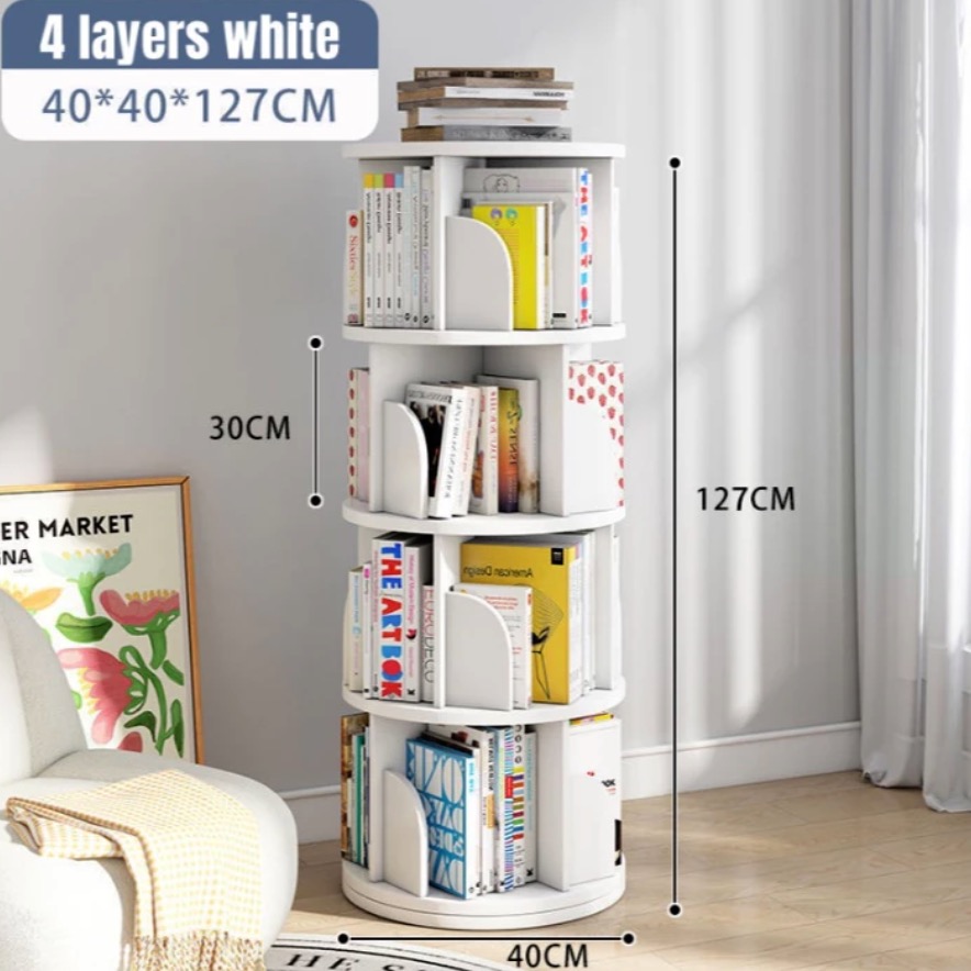 Space Saving Book Shelf | Multi Layer Book Storage | 360 Degree Book ...