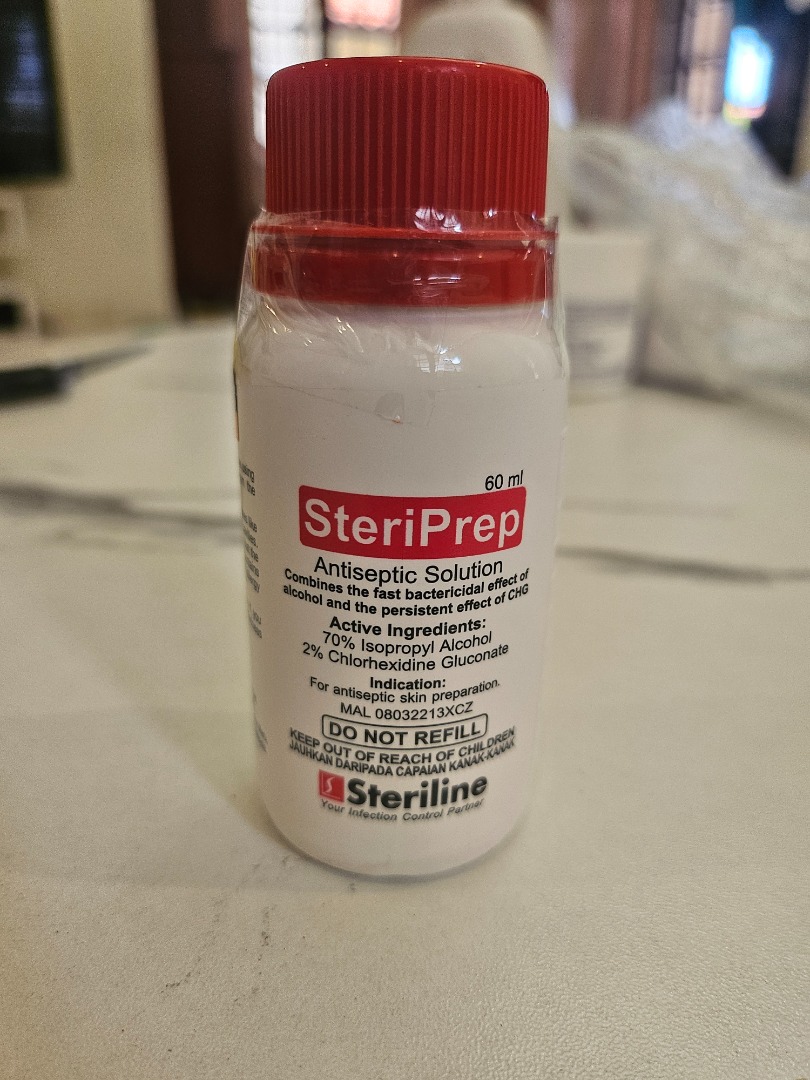 Steriprep 60mL (chlorhexidine/alcohol), Health & Nutrition, Medical ...