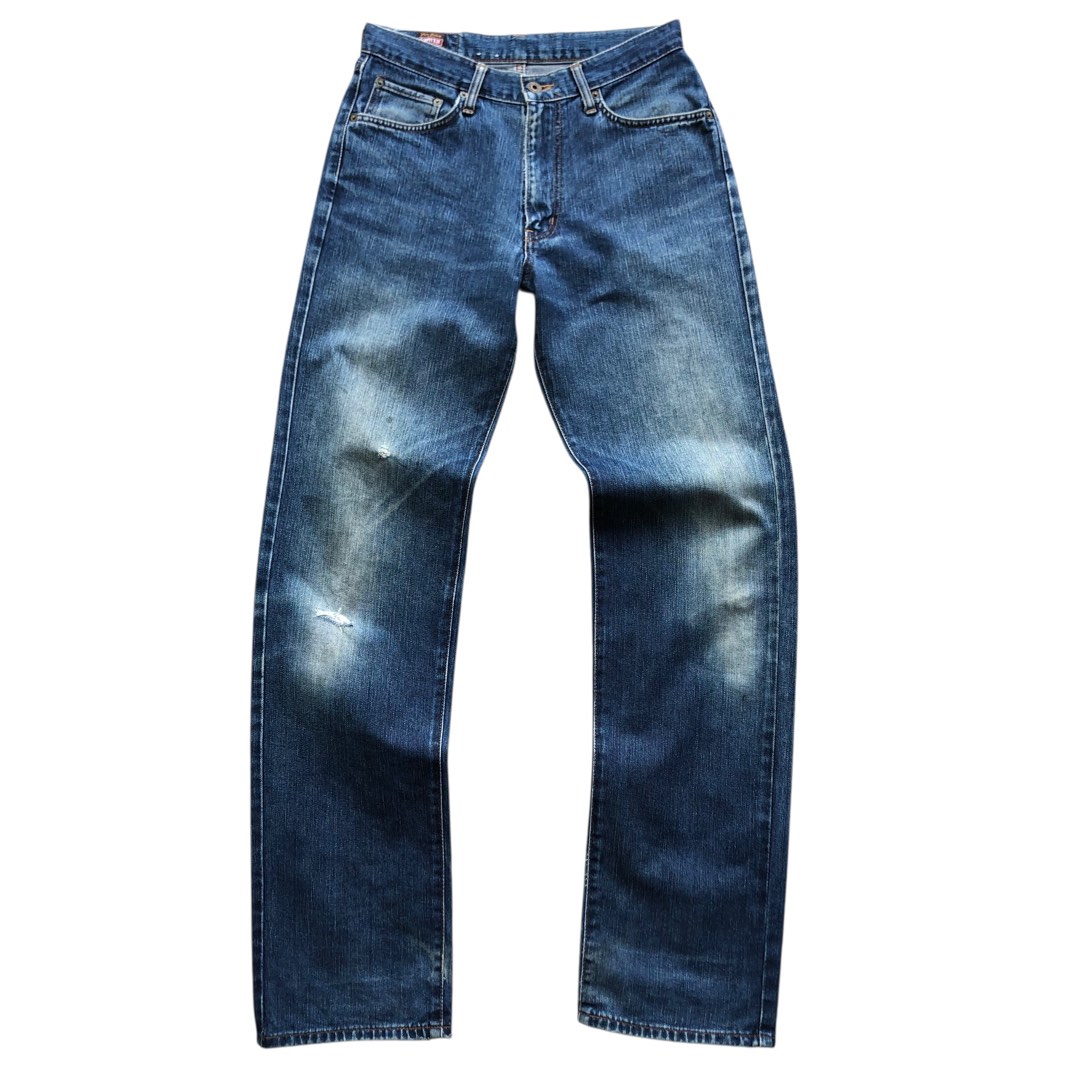 Vintage vtg diatressed edwin brand made in japan straight cut jeans ...