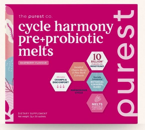 (1 box) Purest co - Cycle Harmony Pre+Probiotic Melts, Health ...