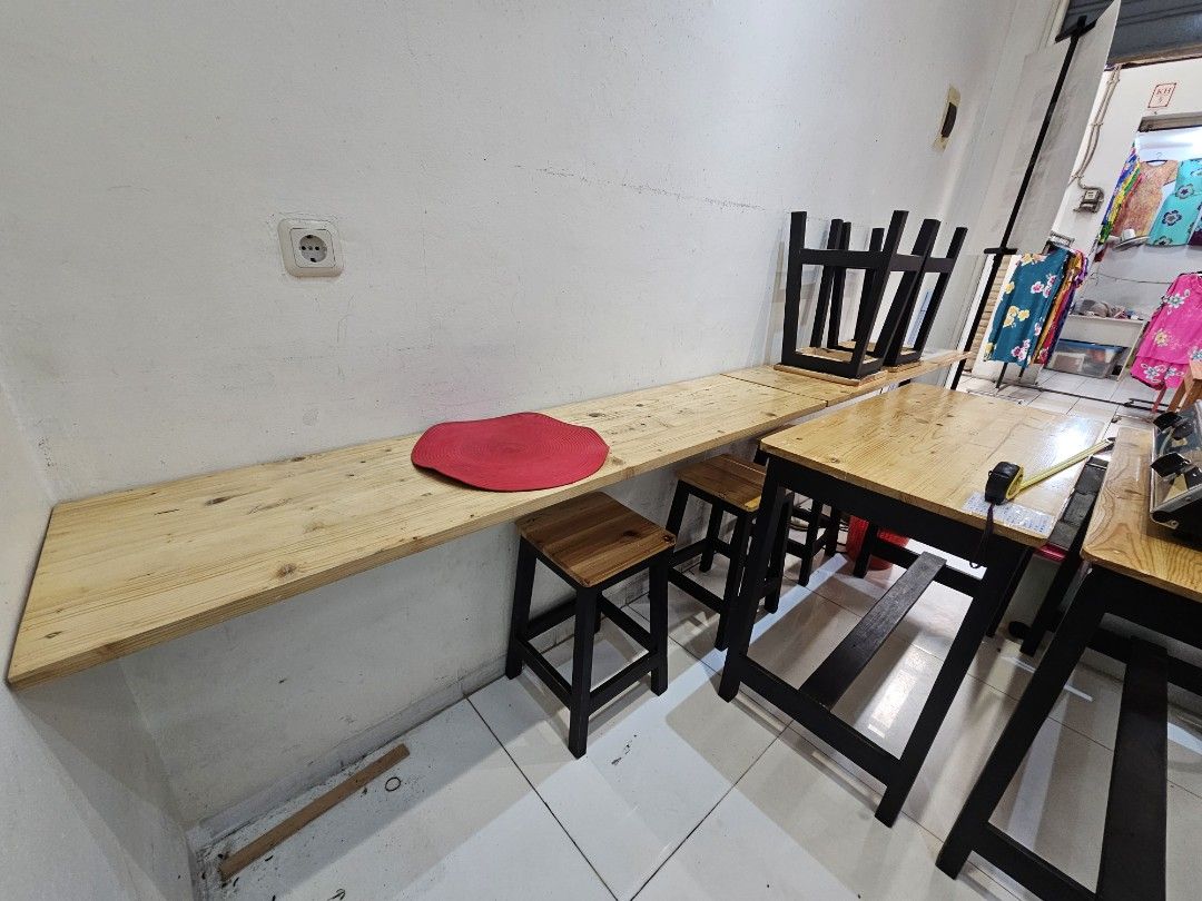 2 Panel Meja Dinding Jati Belanda, Perabotan Rumah di Carousell