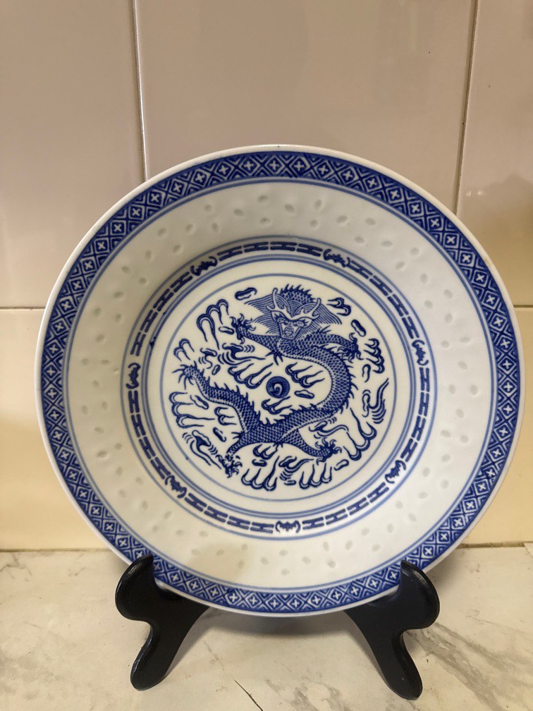 Antique Chinese Dragon dinner plates 10 inches, Furniture & Home Living ...