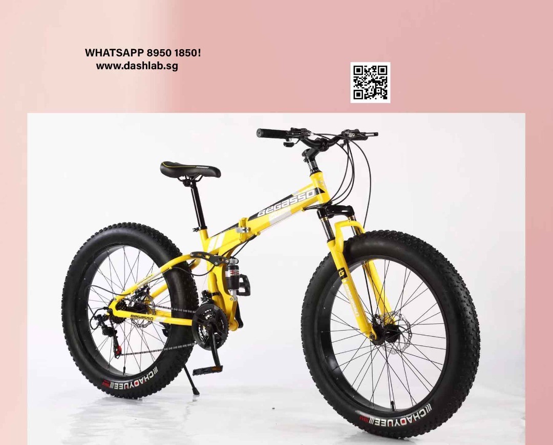 Begasso Foldable Fat bike 26 Inch 21 Speed Bicycles Fatbike Shimano ...