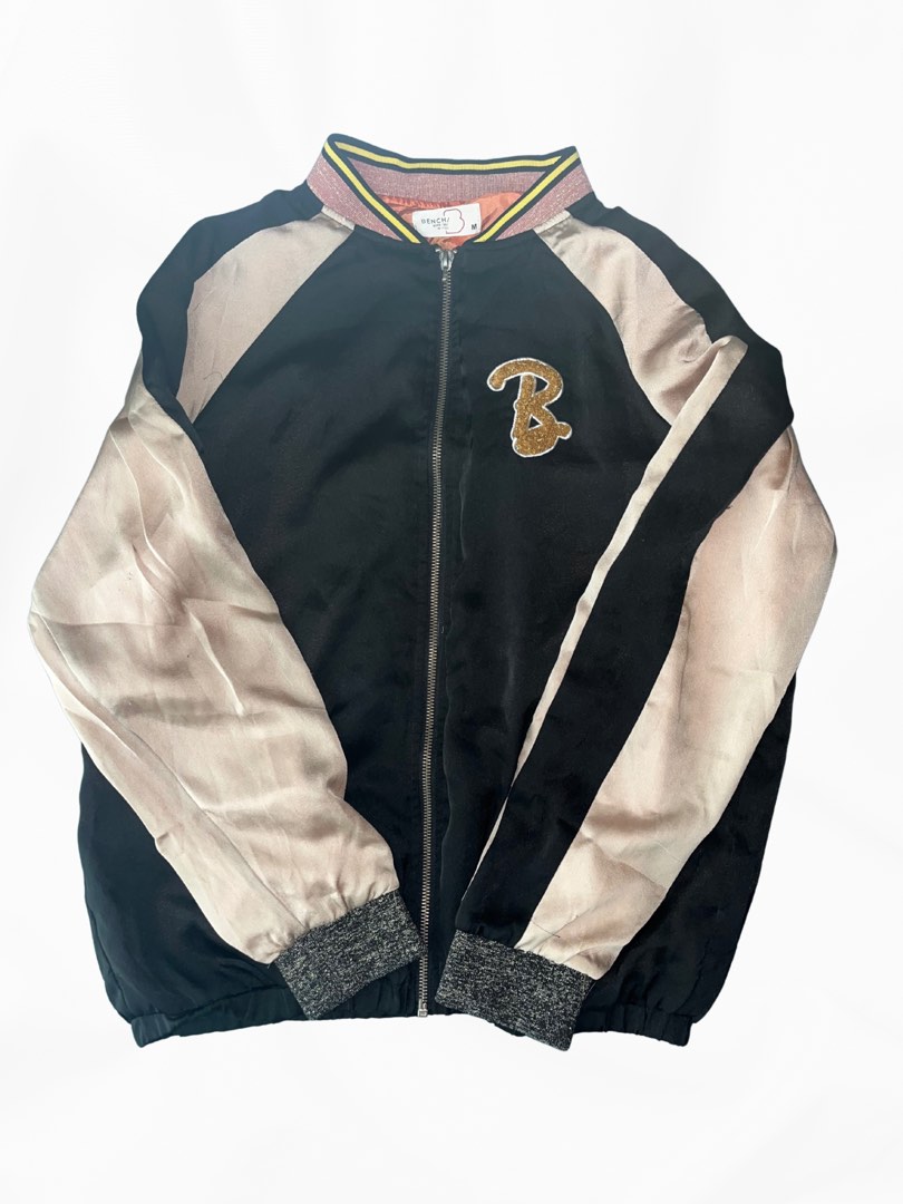 Bench girly varsity silk-like texture jacket, Women's Fashion, Coats ...