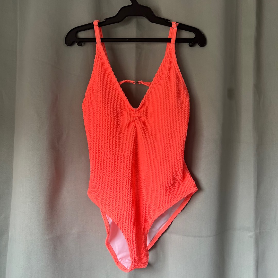 bright coral monokini, Women's Fashion, Swimwear, Bikinis & Swimsuits ...