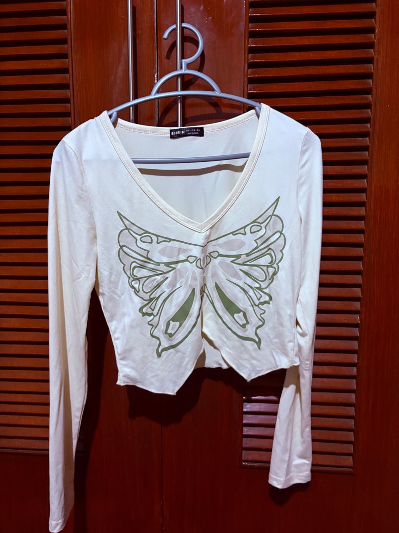 Butterfly Longsleeves (SHEIN), Women's Fashion, Tops, Longsleeves on ...