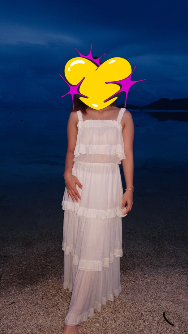 Coco Cabana White Ruffle Dress, Women's Fashion, Dresses & Sets ...