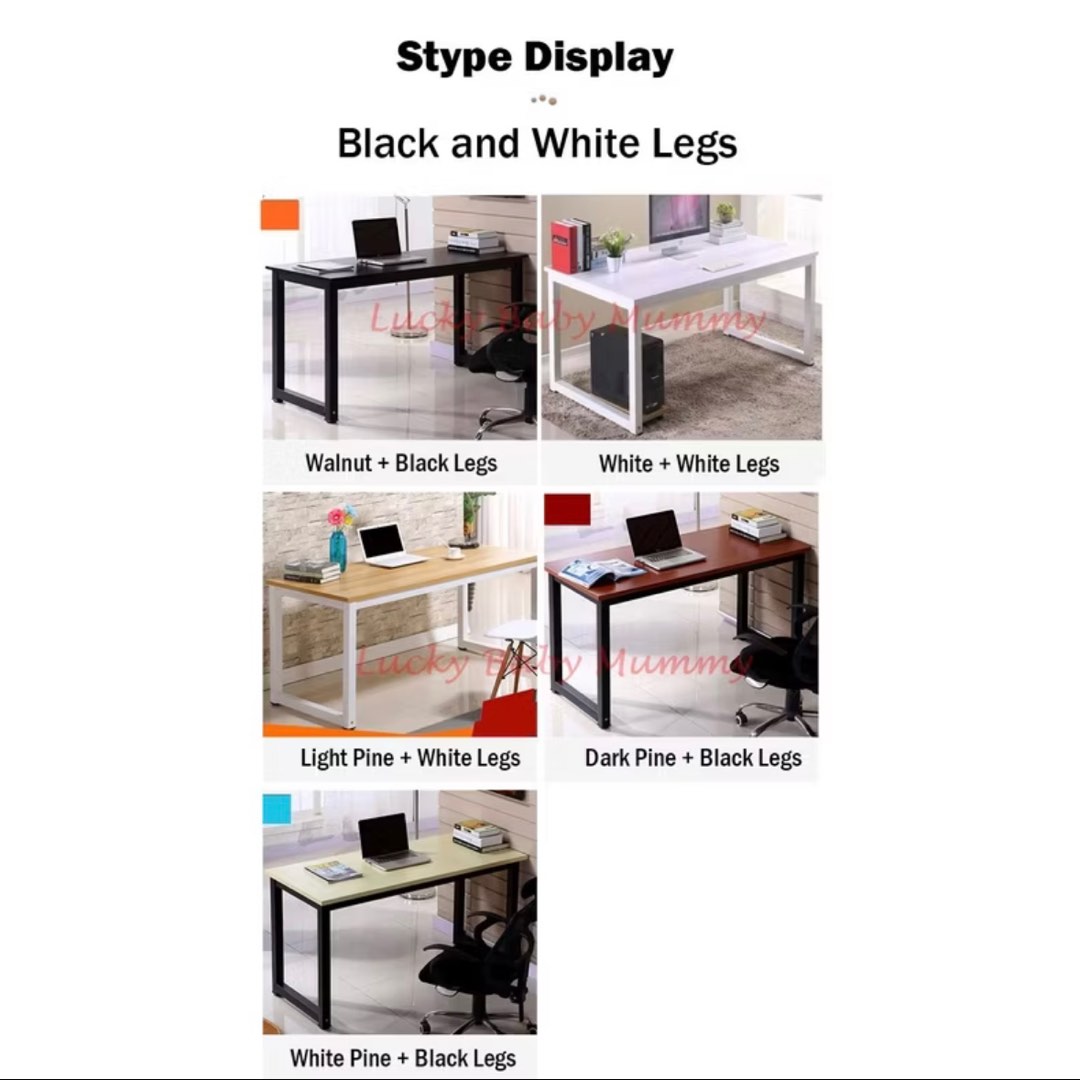 Furniture Tables Wooden Metal Frames Table | Computer Table Set | Wooden Desktop Set Tables ...