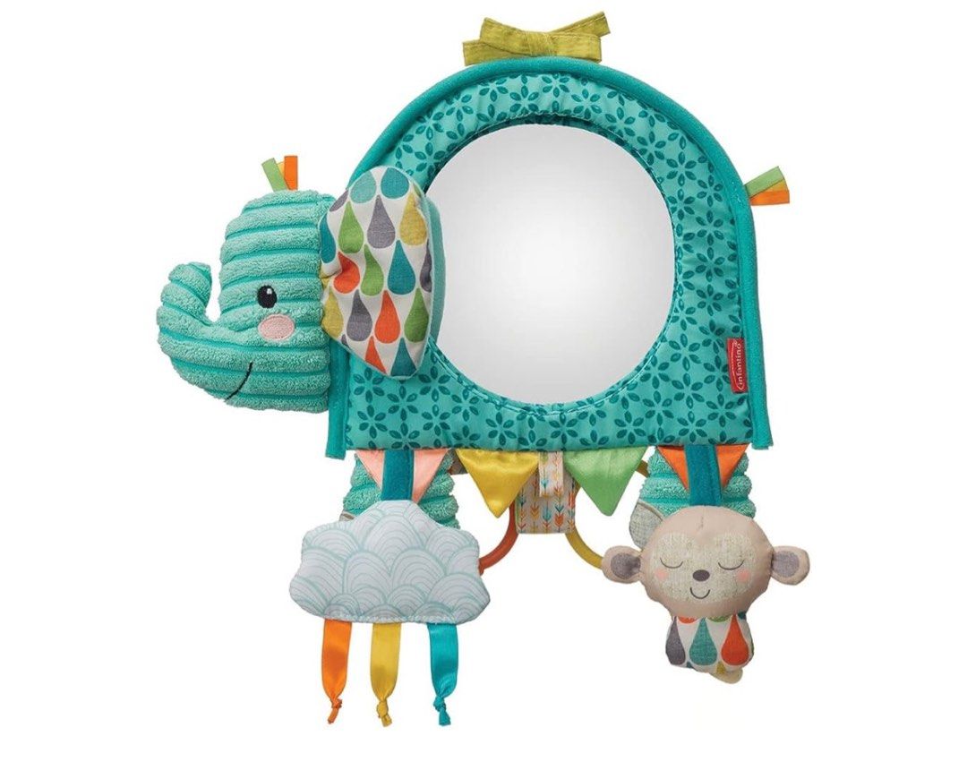 Infantino Go Gaga Elephant Activity Mirror, for tummy time, car seat ...
