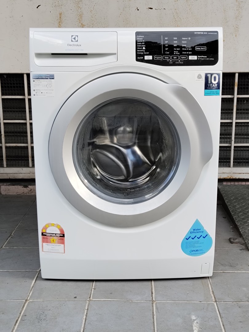 Inverter front load hot washerElectrolux 8kg washing machine mesin ...