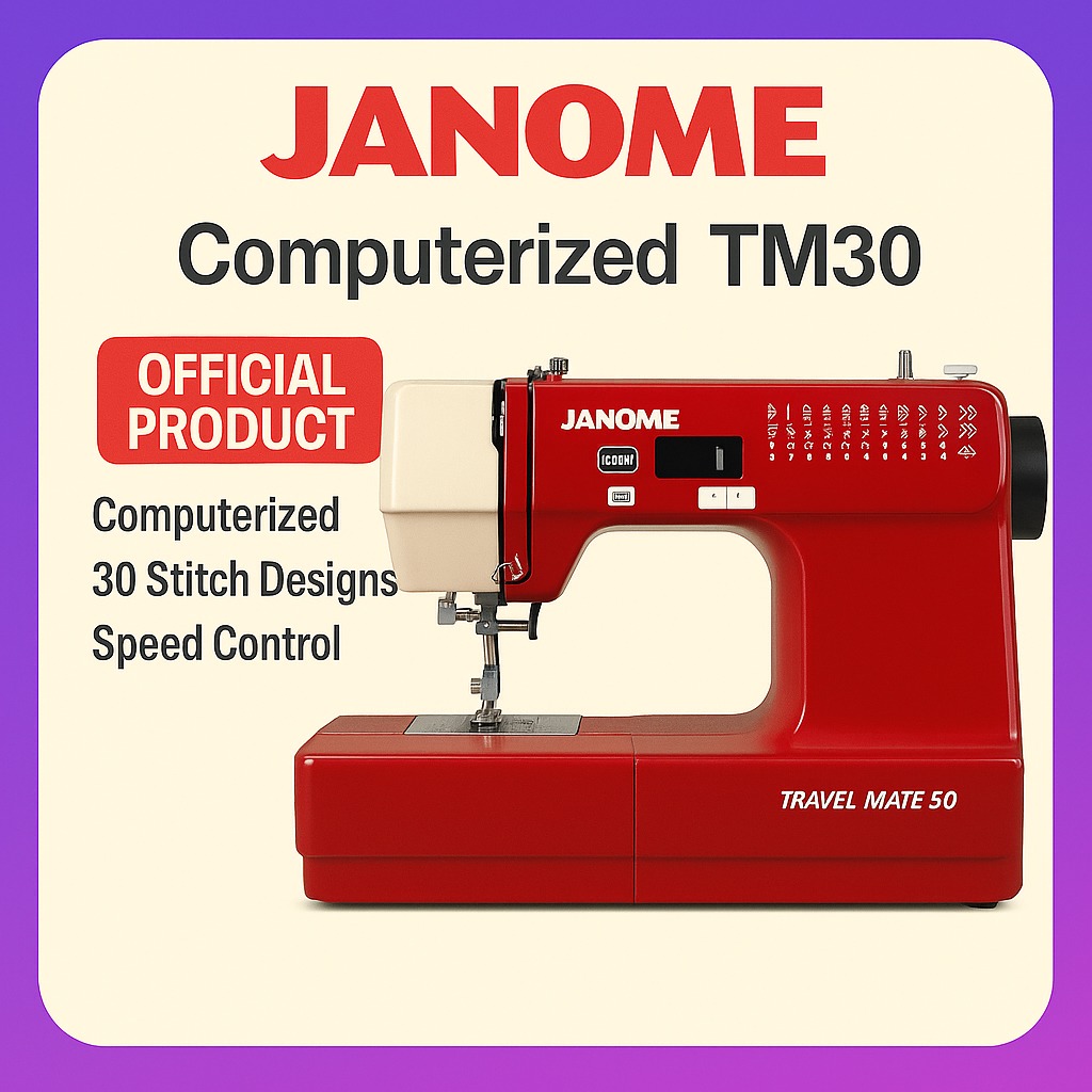 Janome TM30 Computerised Sewing Machine, Hobbies & Toys, Stationery & Craft, Craft Supplies ...