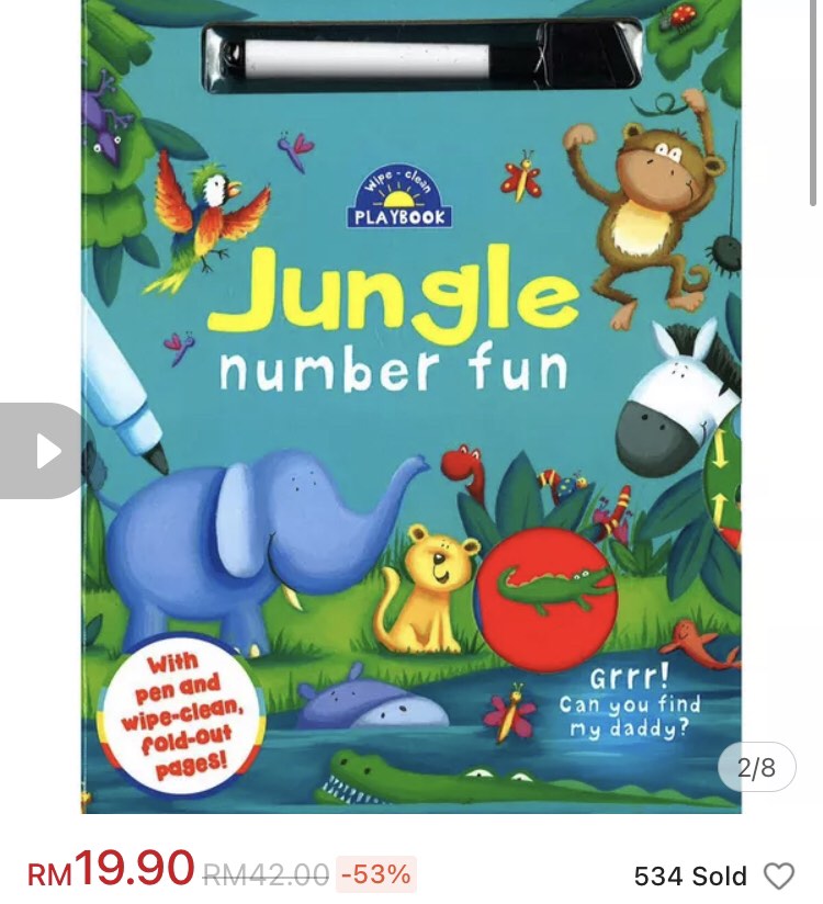 Jungle Number Fun, Hobbies & Toys, Books & Magazines, Children's Books ...