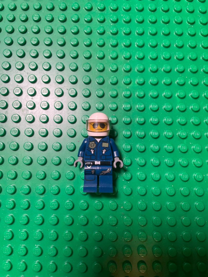 Lego Forest Police - Helicopter Pilot, Dark Blue Flight Suit with Badge ...