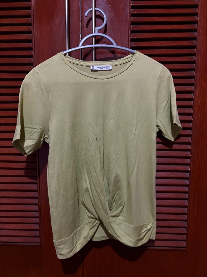 MANGO Basics Matcha Gathered Top, Women's Fashion, Tops, Shirts on ...