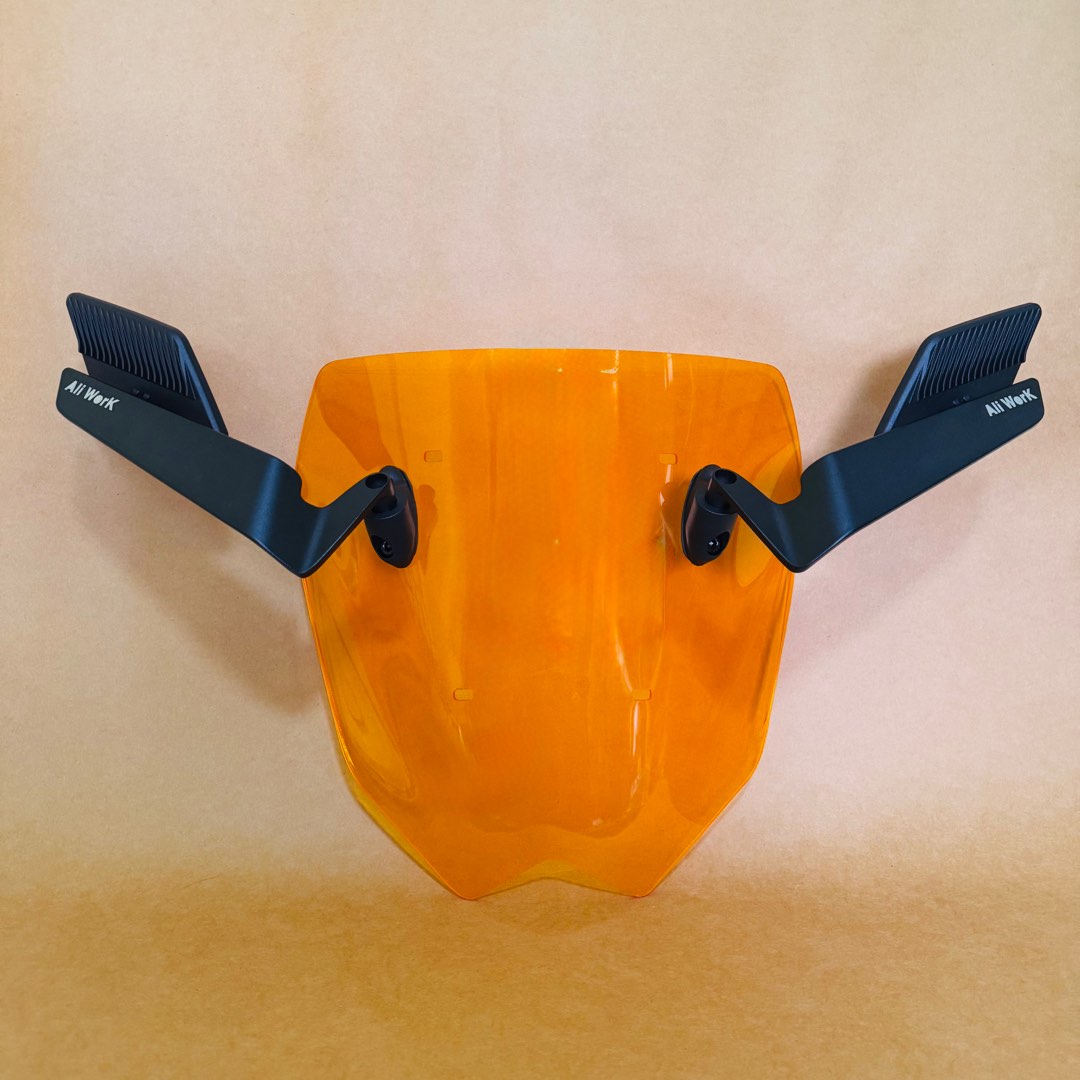 Nmax turbo windshield with winglet mirror, Motorcycles, Motorcycle ...