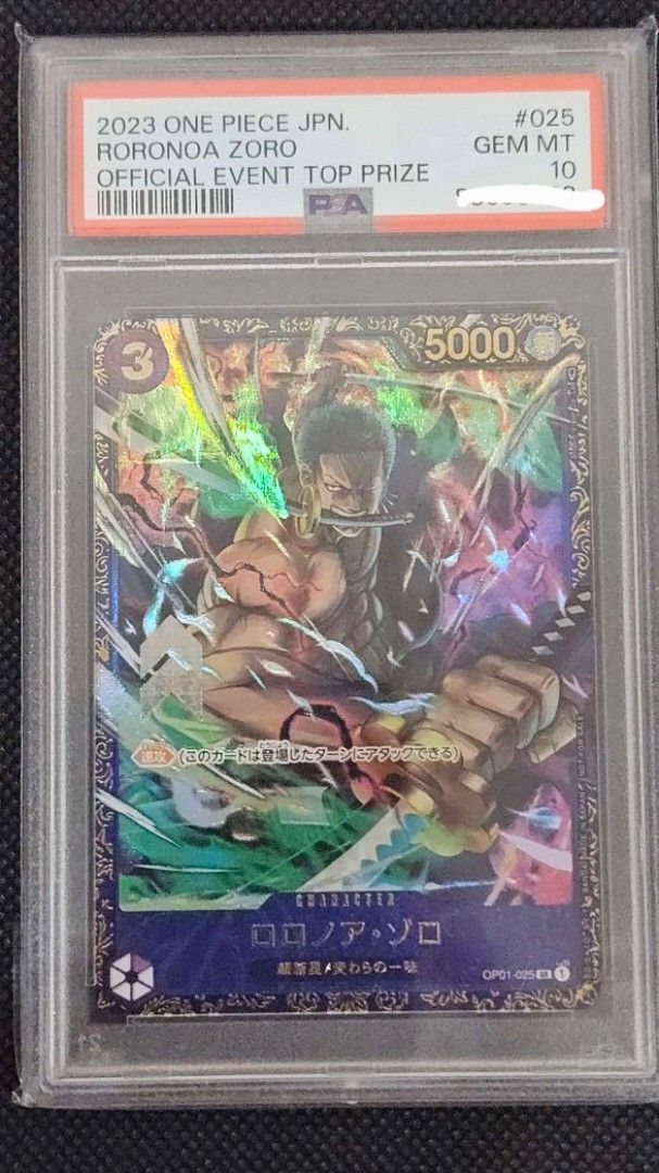 One Piece OPCG OP01-025 Roronoa Zoro Flagship Japanese PSA 10, Hobbies & Toys, Toys & Games on ...