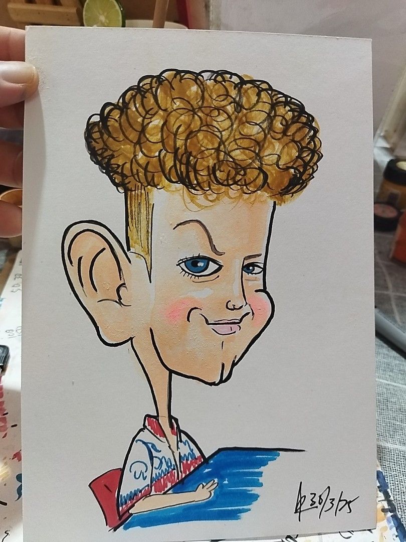 Portrait drawing (caricature) service for Kids, Announcements on Carousell