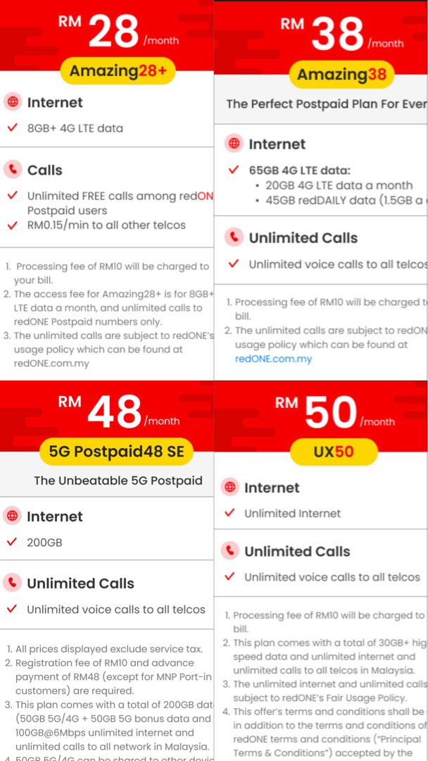 redONE POSTPAID PLAN 2025, Mobile Phones & Gadgets, E-Readers on Carousell