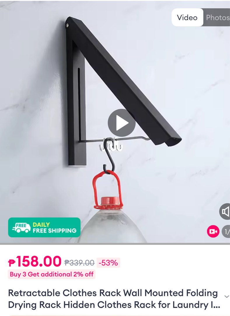 Retractable hanger, Furniture & Home Living, Home Improvement ...