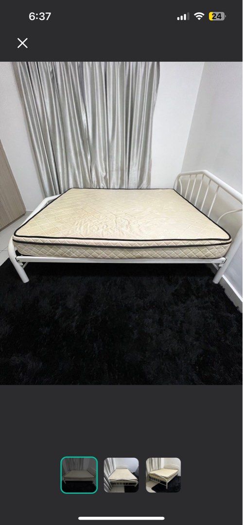 Set Queen katil & tilam , Furniture & Home Living, Furniture, Bed ...