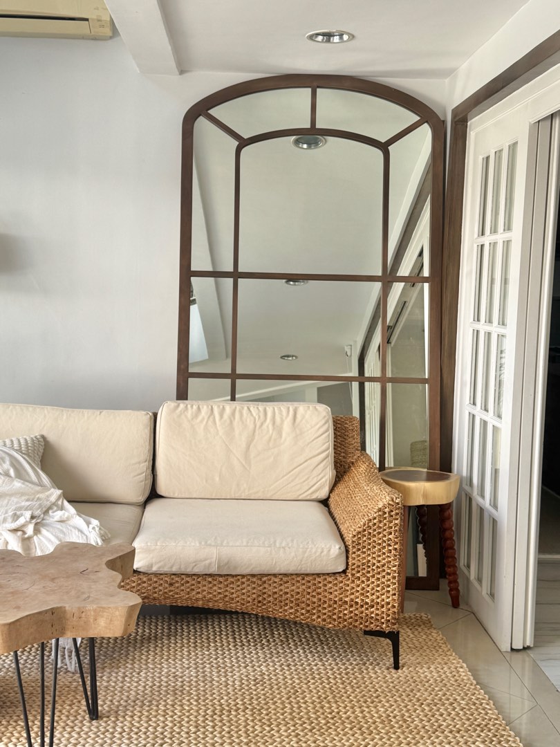 Solid wood french arch grid accent full length body mirror brand new ...