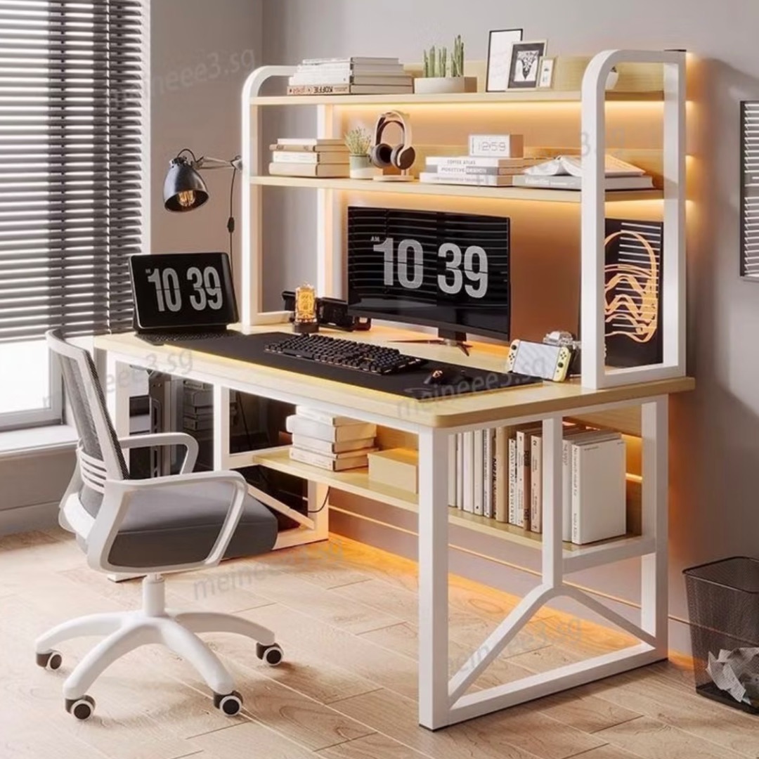 Study Table With Top Shelf | Writing Desk With Bookshelf Rack | Home ...