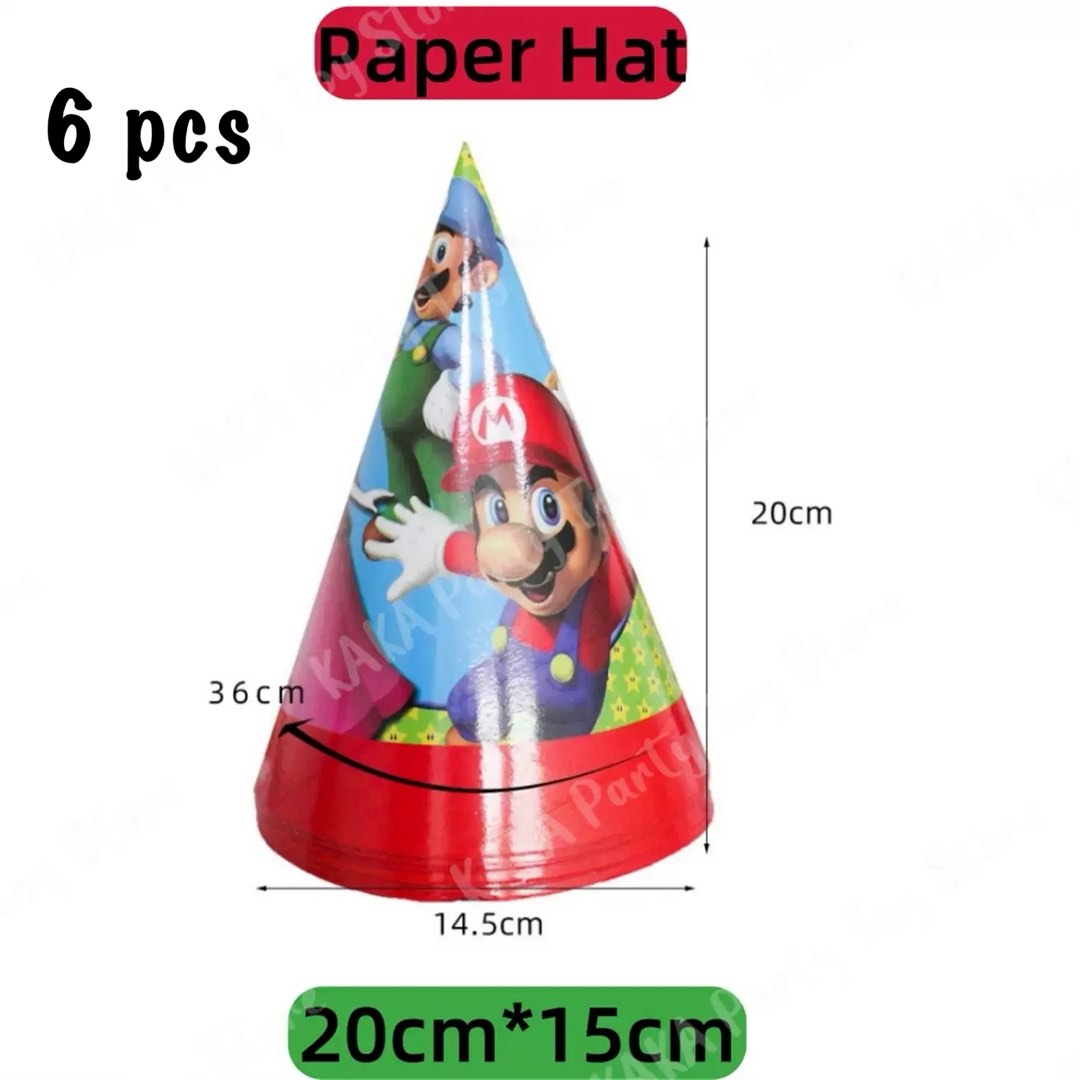 Super Mario Bros birthday party supplies - party hats / party ...