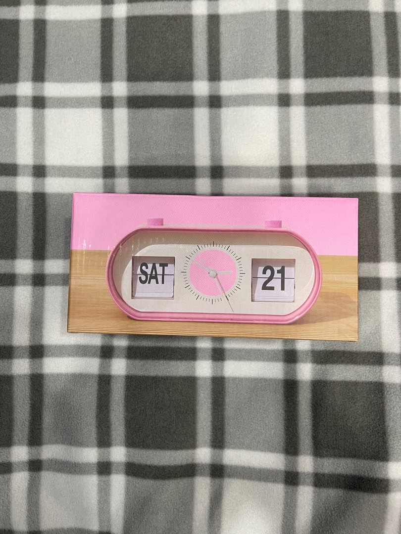 Typo Pink Flip Clock, Furniture & Home Living, Home Decor, Clocks on ...
