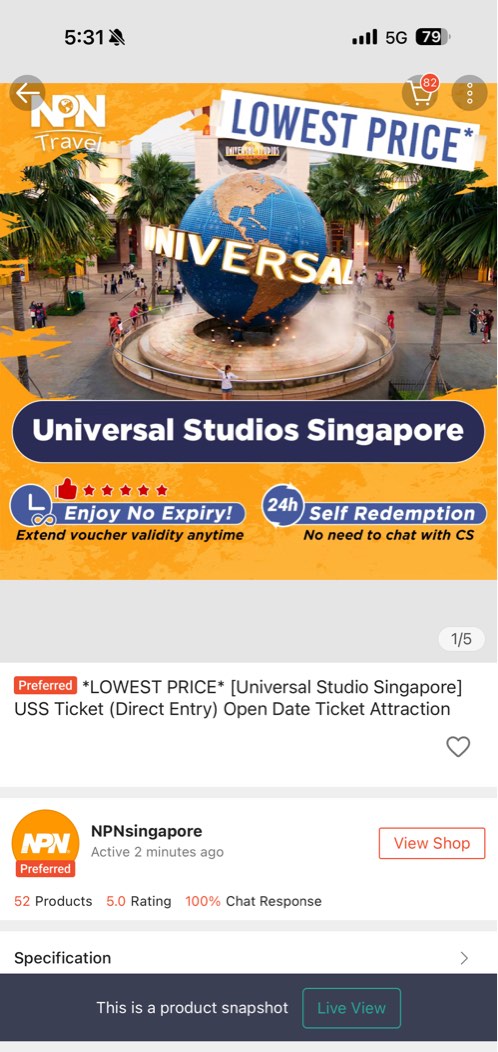 USS ticket, Tickets & Vouchers, Local Attractions & Transport on Carousell