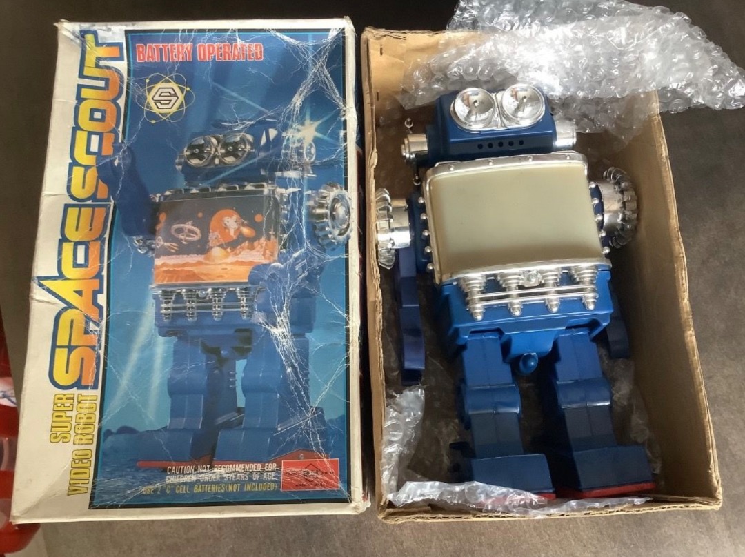 vintage Horikawa battery operated SPACE SCOUT SUPER VIDEO ROBOT with ...