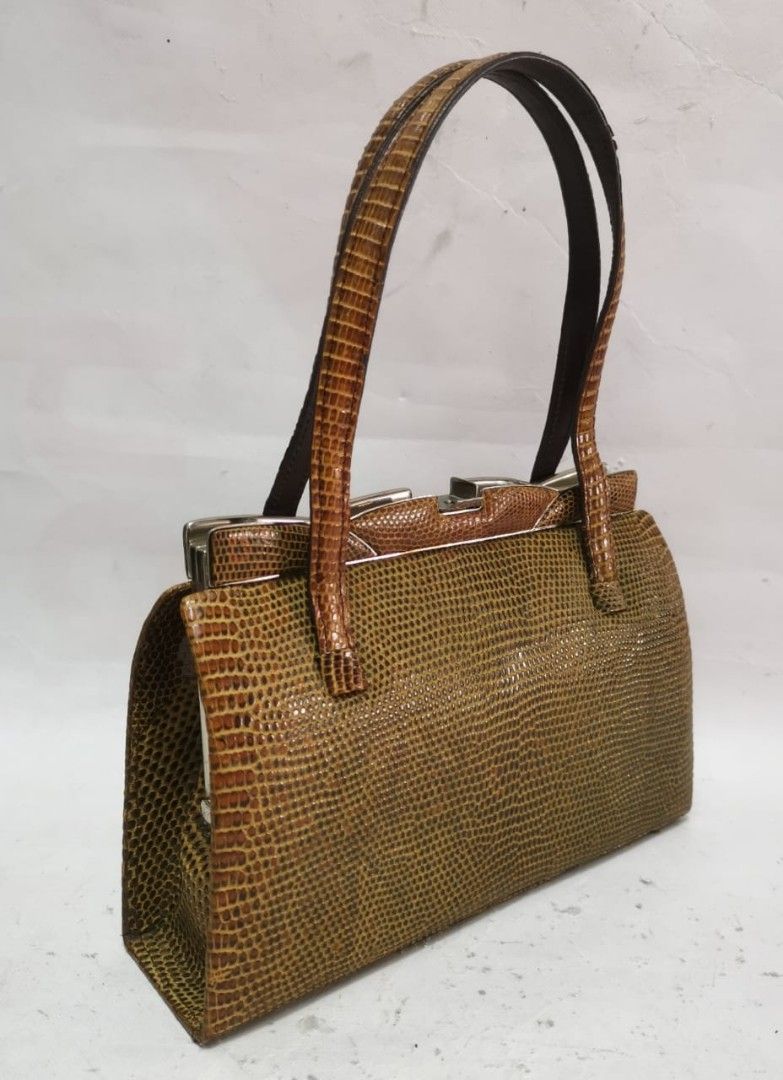 vintage lizard skin handbag 1960's, Women's Fashion, Bags & Wallets ...