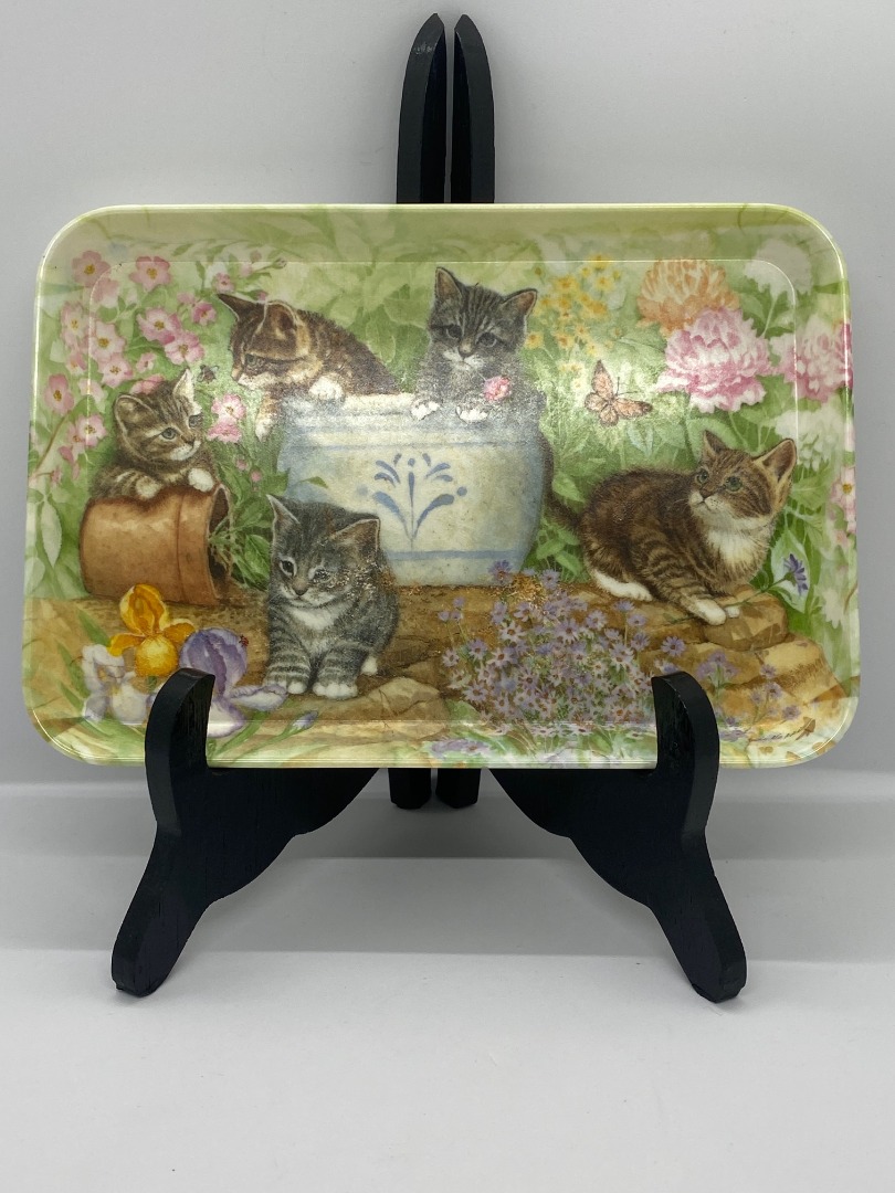 Vintage Rectangular Small Tray for Vanity/Trinkets/Small Servings Designed and Signed by Artist ...