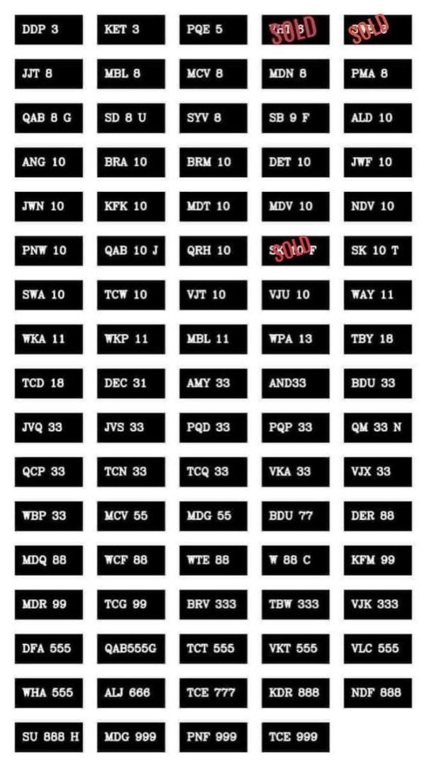 VIP Car Number Plates, Announcements on Carousell