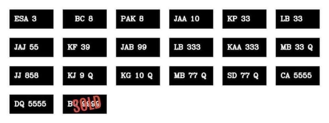 VIP Car Number Plates, Announcements on Carousell