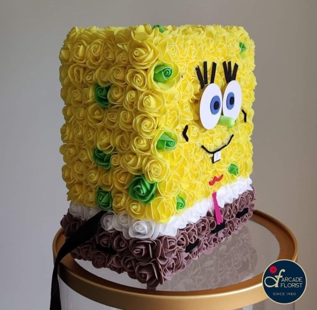 27cm Handmade "Polyethylene Roses" SpongeBob | Rose Flower | Flower ...