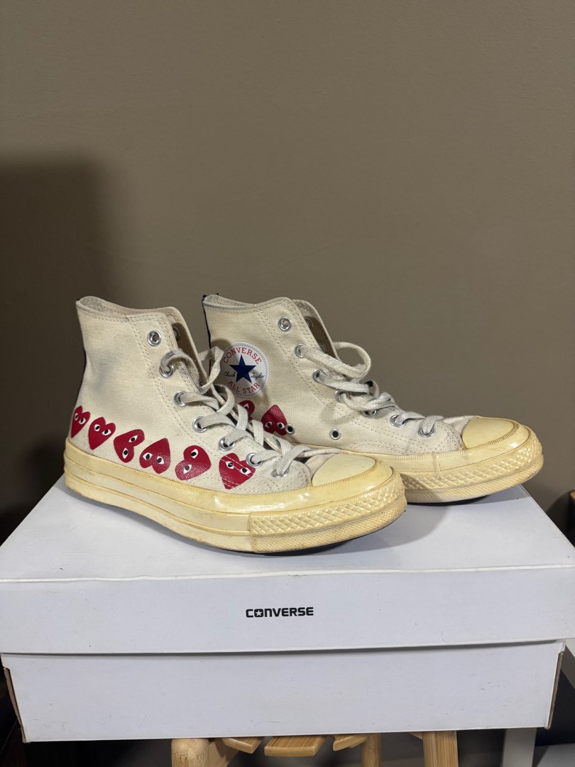 Authenthic Converse CDG Highcut Shoe, Women's Fashion, Footwear ...