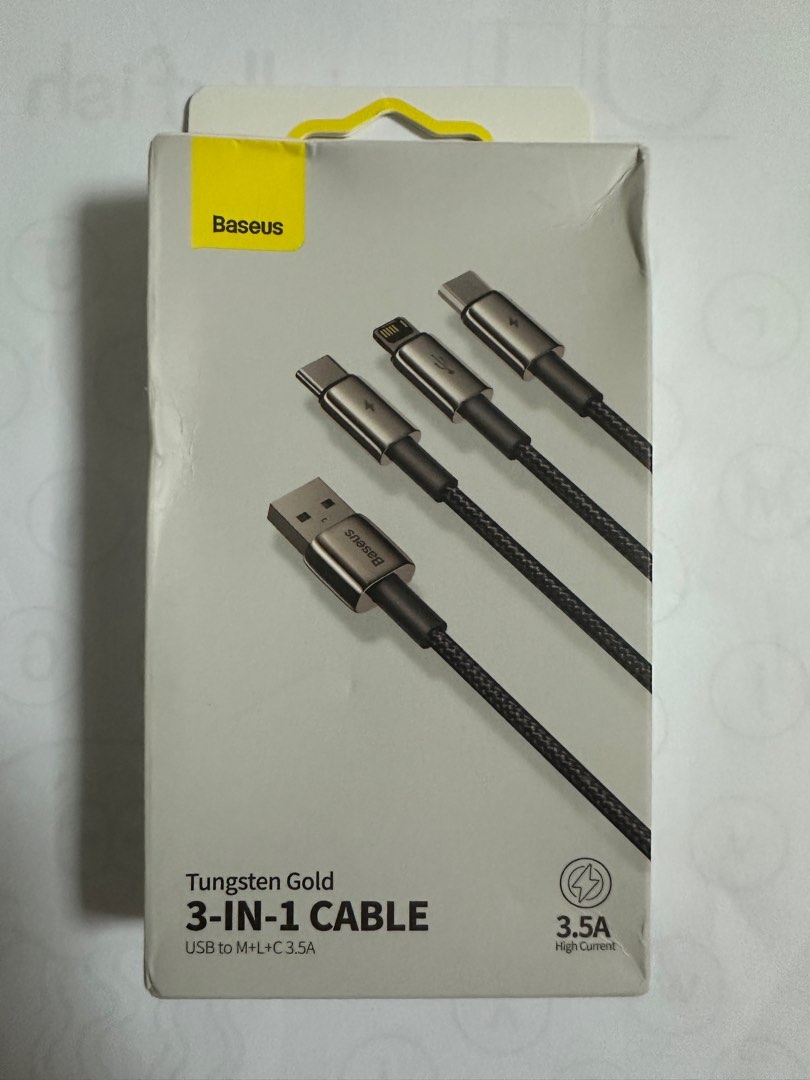 Baseus 3-in-1 Cable 3.5A, Mobile Phones & Gadgets, Mobile & Gadget Accessories, Chargers ...