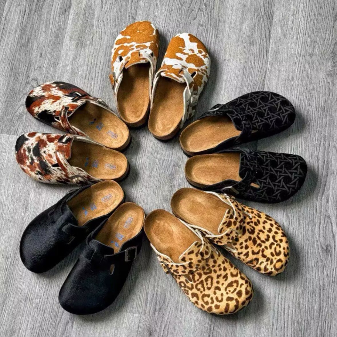 Birkenstock Black horse fur and cow pattern cork base, Men's Fashion ...