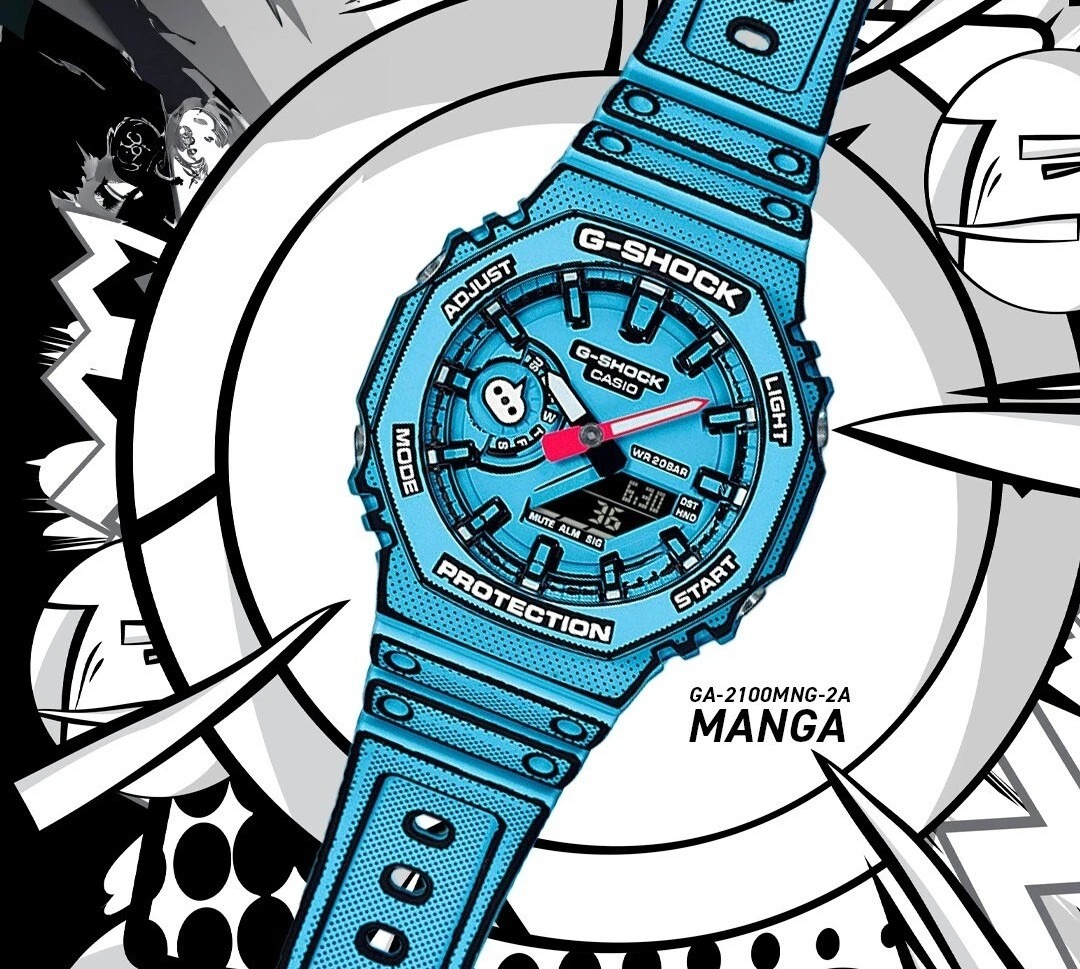 Casio G-SHOCK Limited BLUE MANGA THEME GA-2100MNG-2A, Men's Fashion ...