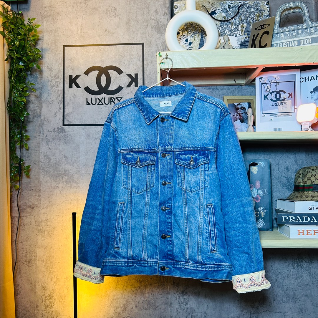 Celine denim jacket, Luxury, Apparel on Carousell
